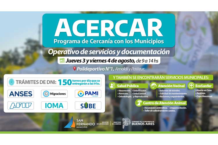 San Fernando recibe el operativo Acercar con servicios de documentación ...